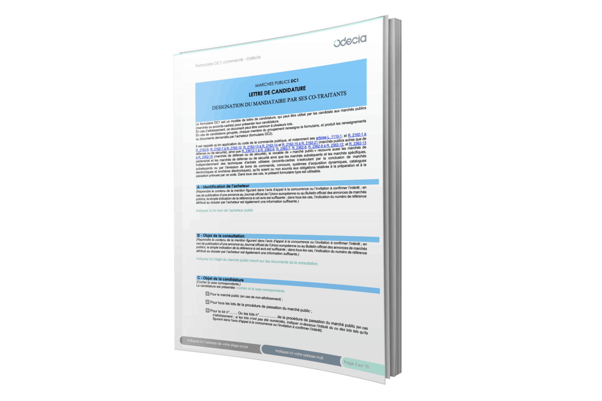 Formulaire DC4 - Marché public